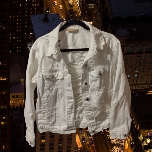 Highway Jeans | Jackets & Coats | Highway Jeans White Distressed Denim ...